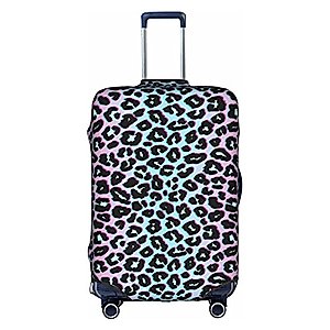 Neon Leopard Grain Luggage Cover Elastic Washable Stretch Suitcase Protector Anti-Scratch Travel Suitcase Cover for Kid and Adult XL (29-32 inch suitcase)