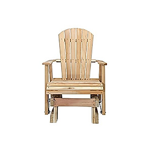 Kilmer Creek 2ft Natural Cedar Fanback Adirondack-Style Glider, Amish Crafted