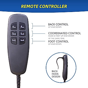 Twin Adjustable Bed Frame with Head and Foot Incline, No Legs, Electric Bed Frame with Wired Controller- Place it on Your existing Bed - Adjustable Bed for Seniors, Elderly & Handicap, Homecare Bed