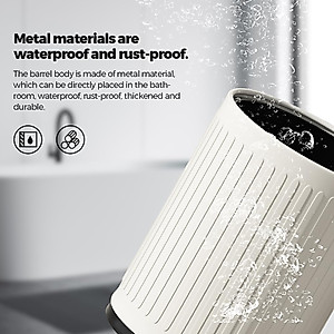 LEASYLIFE 14L/3.7GAL Metal Waste Basket for Bathroom,Office Round wastrbasket,Large Office Trash can,Modern Garbage can for Bedroom,Living Room,Office,Laundry,Restaurant,Hotel