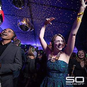 SoundOff GLO 2 Headphones, RF Transmitter, 300m Distance, 60 Wireless, Blue, Green, Red, Cyan, Champagne, Violet