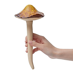 Ceramic Mushrooms for Garden, Earthy Outdoor Yard Decor (10 in, 4 Pieces)