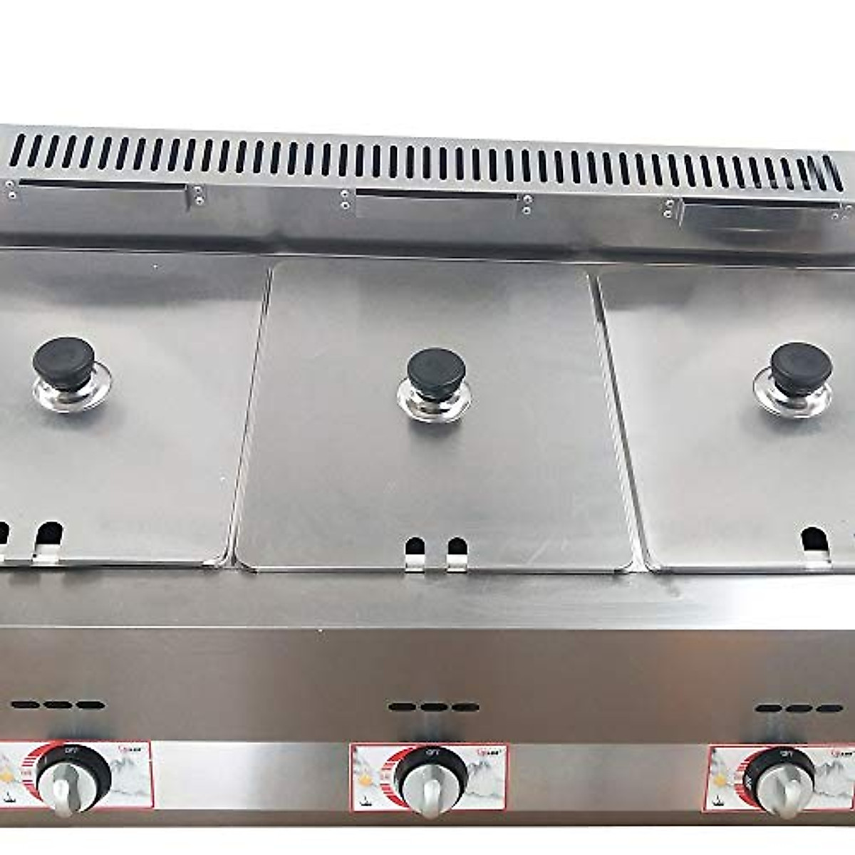 LianDu Triple Server Food Warmer 3-Well Commercial Gas Bain Marie Buffet Countertop Food Warmer Steam Table Steamer Soup Warmer Adjustable Temp Gas Fryer Steamer Cooking Heating Pot (3-Pan 600 fl oz)