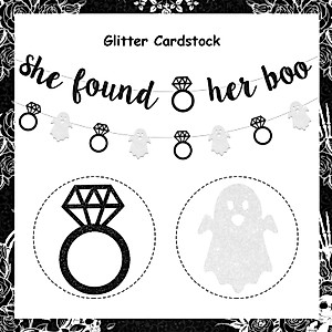Halloween Bachelorette Party Decorations, She Found Her Boo Banner, Ghost Diamond Ring Garland, Halloween Bridal Shower Engagement Wedding Party Supplies