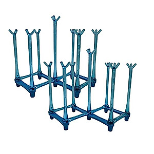 2 Pack Retractable Cup Drying Rack, Drinking Glass and Sports Bottle Drainer Stand, Plastic Bag Dryer and Mug Tree for Kitchen Countertop