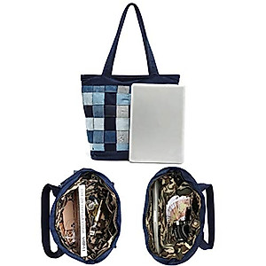 S-JACOL Denim Handbags Stripe-tape Casual Shoulder Bag (SJ0054)