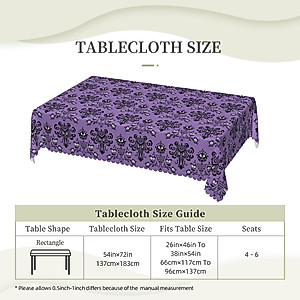 BEIANSHUO Haunted The Mansion Square Tablecloth (54x72in) - Water Resistant, Spill-Proof & Washable Polyester Table Cover - Versatile Decorative Fabric Ideal for Dining, Parties, Buffets & Camping