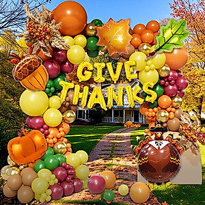 Wecepar 164pcs Fall Balloons Garland Arch Kit Thanksgiving Burnt Orange Coffee Brown Burgundy Gold Balloons for Fall Thanksgiving Little Pumpkin Autumn Harvest Birthday Baby Shower Party Decorations