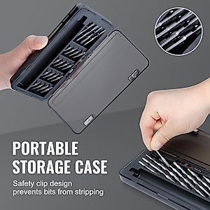 WORKPRO Mini Electric Screwdriver, 20 in 1 Electric Precision Screwdriver with Magnetizer and S2 Steel Bits, Max 4.0V Magnetic Rechargeable Cordless Screwdriver Kit for Phone, Camera, Laptop