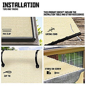 TANG Sunshades Depot 8x15' Ft Brown Sunscreen Shade Fabric Roll 95% U*V Block Privacy Screen Windscreen Shade Cloth Mesh Fabric Raw Roll No Grommets for Outdoor Garden Plant Greenhouse Barn