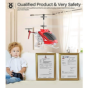 SYMA RC Helicopter, S39 Aircraft with 3.5 Channel,Bigger Size, Sturdy Alloy Material, Gyro Stabilizer and High &Low Speed, Multi-Protection Drone for Kids and Beginners to Play Indoor-Red