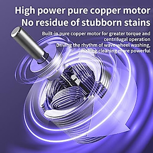 Foldable Washing Machine, 9L High Capacity Mini Washer with 3 Modes Deep Cleaning Half Automatic Washt, Portable Washing Machine with Soft Spin Dry for Socks, Baby Clothes, Towels (Purple)