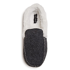 Lucky Brand Mens Faux Wool A-Line Slippers with Memory Foam