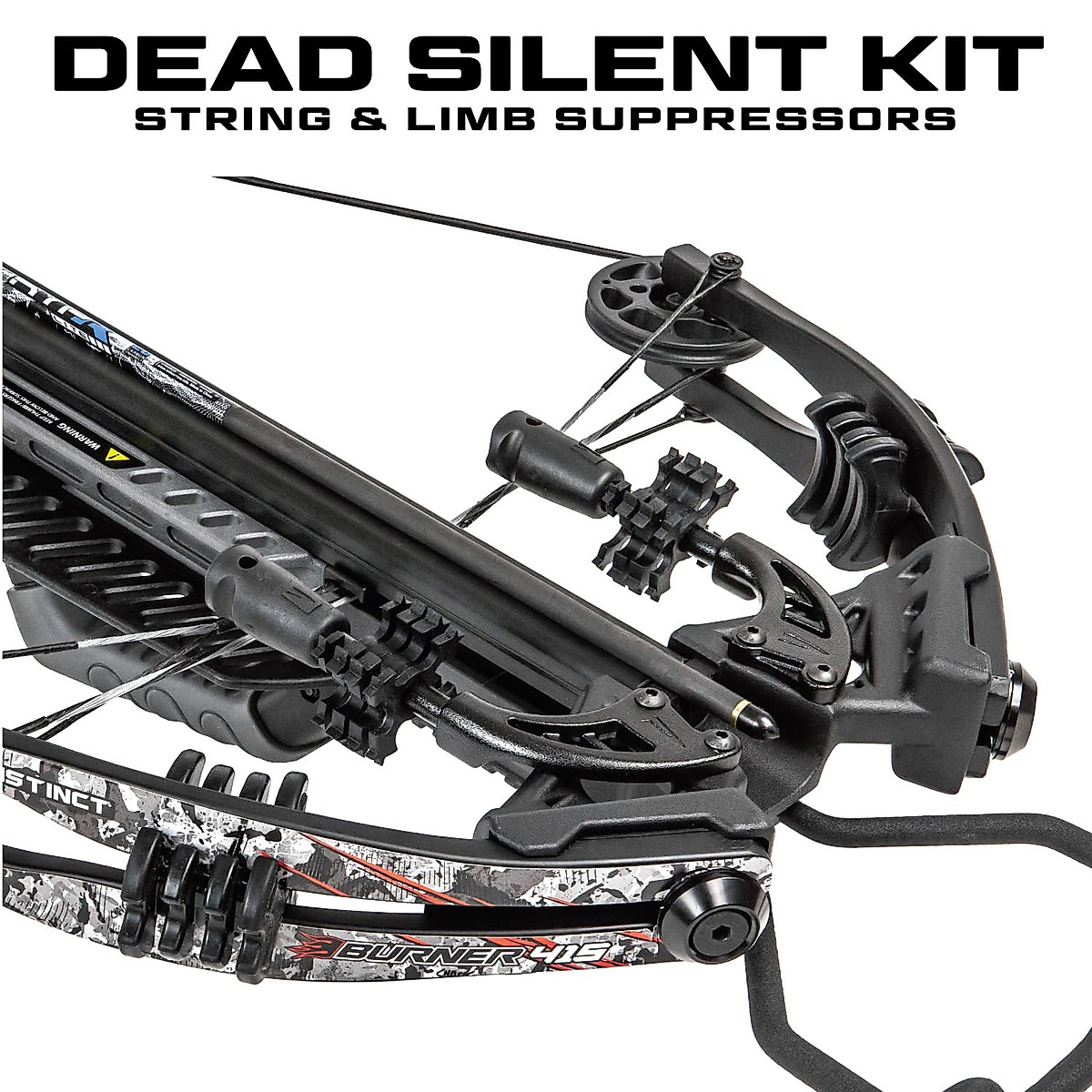 Killer Instinct Burner 415 Crossbow Package. The Burner 415 Shoots a Heart Stopping 415 FPS, Packing a Whopping 141 Foot Pounds of Kinetic Energy, All Released with a 3.5 Precision Grade Trigger.