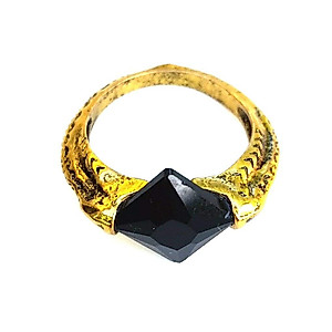 Horcrux Sorcerer's Stone Ring Crystal Resurrection stone ring Deathly Horcruxes Retro Bronze (Black)