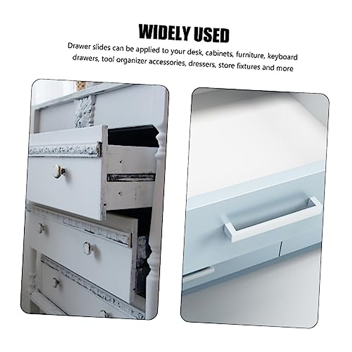 Ciieeo 2 Sets Drawer Slides Ball Bearings PC Keyboard Desk Tray Cabinet Drawer Bearing Slides Cabinet Slider Table Keyboard Slides Heavy Duty Slides Bearing Tray Slide Cupboard Slideshow