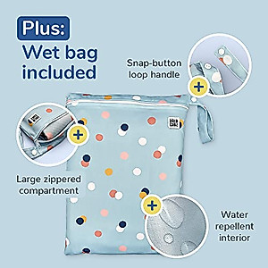 Wildcubz 51" Heavy Duty Baby Splat Mat for Under High Chair | Includes Wet Bag | Premium Washable Toddler Mat | Baby Led Weaning | High Chair Mat for Floor | Craft Mat | Splash Mat (Dots)