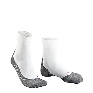 FALKE Men's RU4 Endurance Running Socks, Mid Calf, Medium Cushion, Athletic, Breathable Quick Dry, Organic Cotton, White (White-Mix 2020), 10.5-11.5, 1 Pair