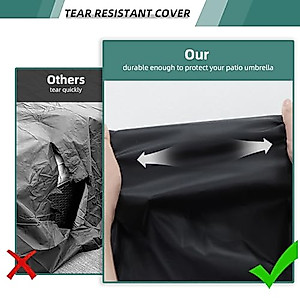 Patio Umbrella Cover, Zadst Cycle Parasol Outdoor Umbrellas Cover for 11ft to 14ft Oxford Fabric, Cantilever Parasol Cover with Zipper and Rod, Heavy Duty Offset Umbrella Cover