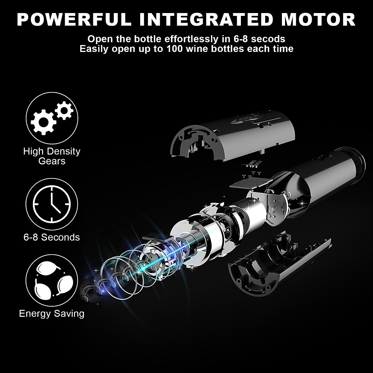 COKUNST Electric Wine Opener with Vacuum Pump, USB Rechargeable Corkscrews Wine Bottles Openers with Foil Cutter, Vacuum Stopper, Cordless Automatic Wine Opener Gift Kit for Wine Lovers Home Kitchen