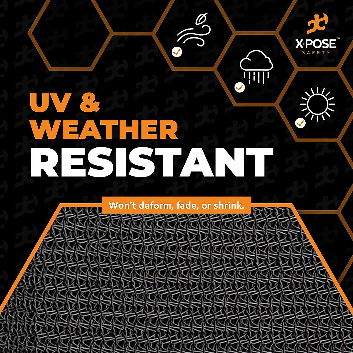 Xpose Safety Heavy Duty Mesh Tarp – 8’ x 10’ Multipurpose Black Protective Cover with Air Flow - Use for Tie Downs, Shade, Fences, Canopies, Dump Trucks – Tear Resistant