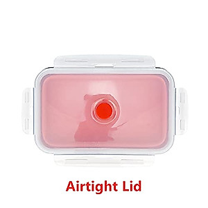 CARTINTS Large Collapsible Camping Food Containers, 1200ml Silicone Lunch Container, Microwave Safe Reusable Meal Prep Container For Indoor&Outdoor Kitchen With Foldable Spoon, Grey Red