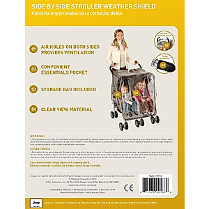 Jeep Side by Side Stroller One Size Weather Shield, White