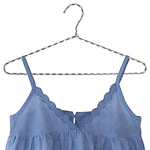 Rethink Your Room 30 Pack of Fabric Wrapped Metal Hangers - Durable and Stylish Closet Solution - Home Essentials - Soft Touch for Your Clothes - Warsaw Grey/White