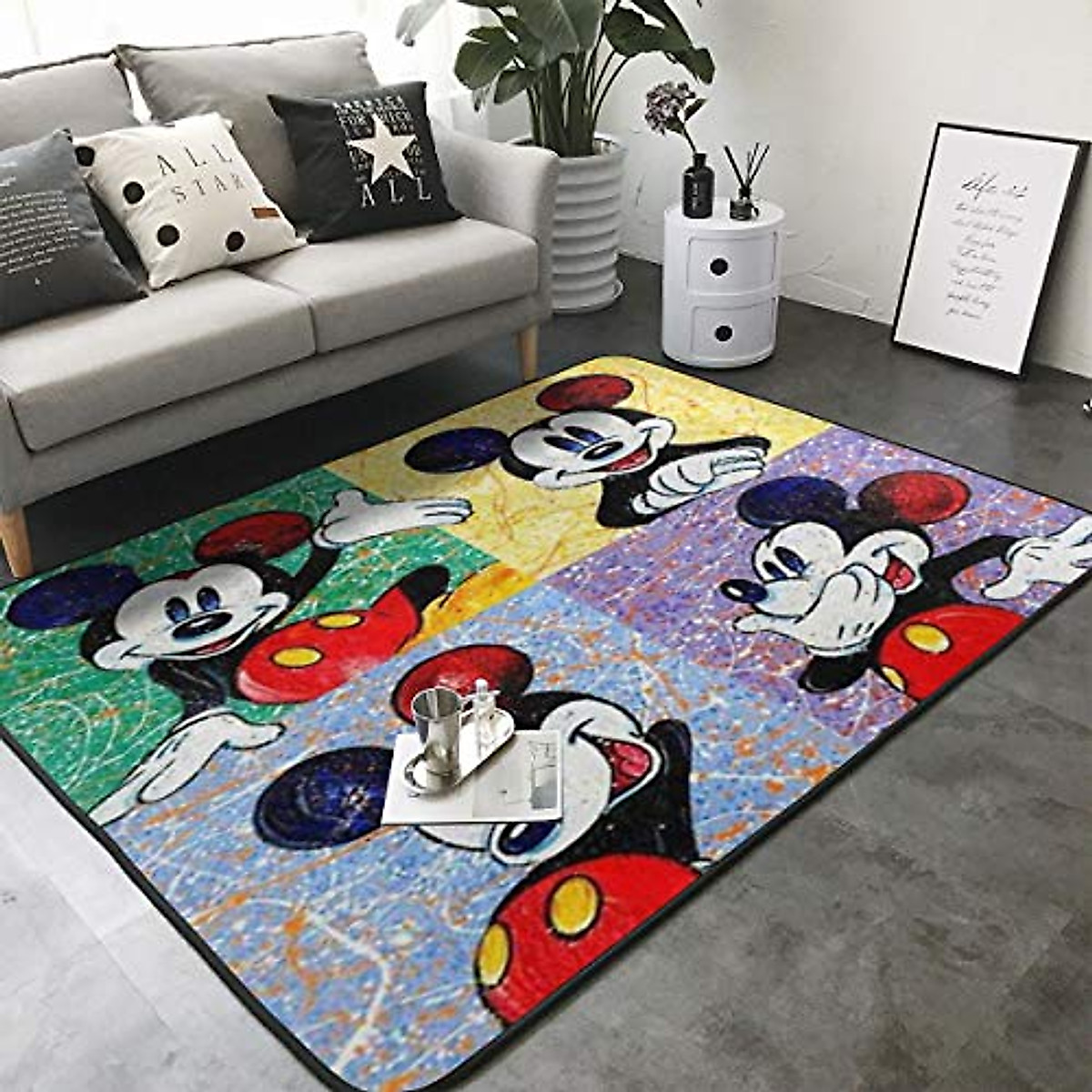 Xzcxyadd Super Soft Indoor & Outdoor Modern Mickey Mouse Area Rugs,Suitable for Children Bedroom Home Decor Nursery Rugs- 80 X 58 in