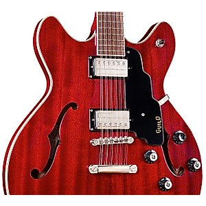 Guild Guitars Starfire I-12 Double Cutaway 12-String Semi-Hollow Body Electric Guitar, Cherry Red - Modern Thin “U“ Neck Profile for Fast, Smooth Playing, HB-2 Humbuckers with Push/Pull Coil Split