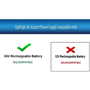 UpBright 24V 600mA AC/DC Adapter Compatible with VR Viro Rides Vega 2-in-1 100W 120W Transforming 24VDC Battery Electric Scooter Mini Bike Little Tikes 646089 486357 649141 652936 FY0172400600 Charger