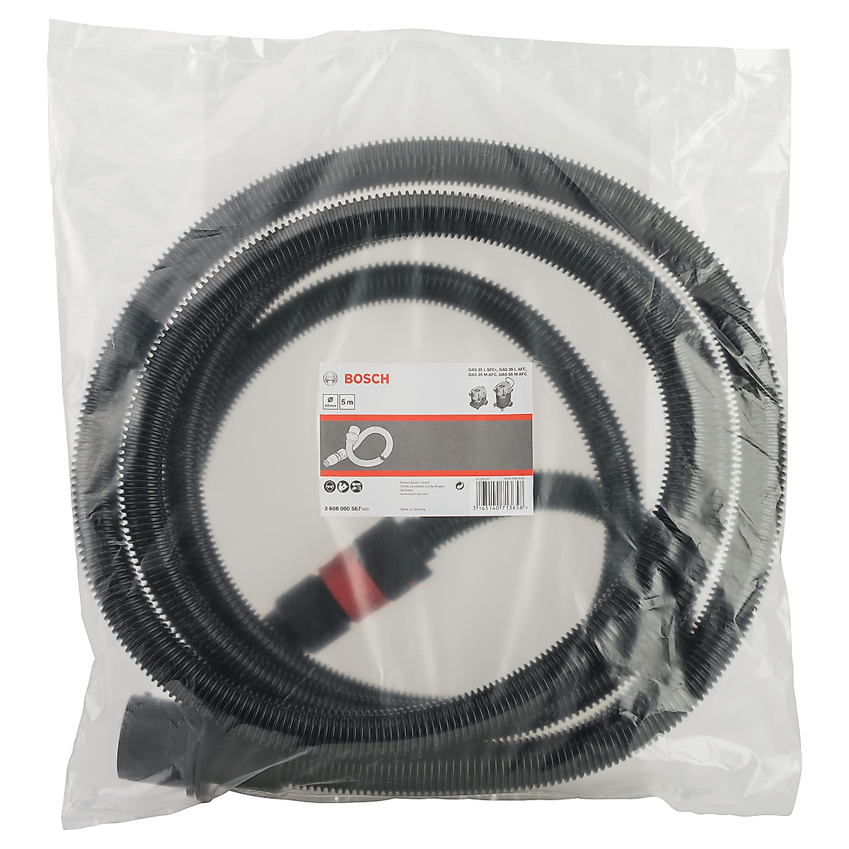 Bosch Professional 2608000567 Hose with Bayonet Lock for Gas 35-55, Black, 5000 x 22 mm