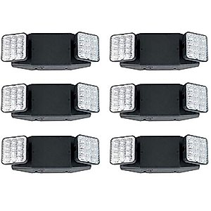 Ciata Led Emergency Lights for Business, for Home Power Failure - Ultra-bright Led Emergency Lights with Battery Backup, Fire Emergency Lights, Made from Engineering-grade Thermoplastic - 6 Pack