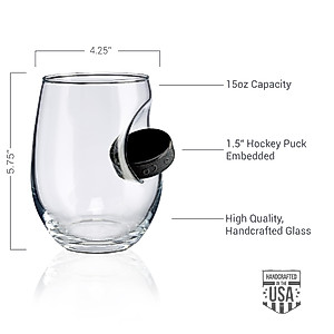 BenShot Hockey Puck Wine Glass - 15oz | Made in the USA