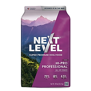 Next Level Super Premium Dog Food – HI-PRO Professional™ – Dry Kibble for Dogs at All Life Stages of All Breeds – 26% Protein with Gluten Free Grains, for High Energy, Active Dogs & Puppies