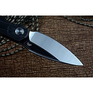 twosun TWOSUN Sidewinder Gift Pocket Knife D2 Satin Blade Blacken Titanium Handle TS341