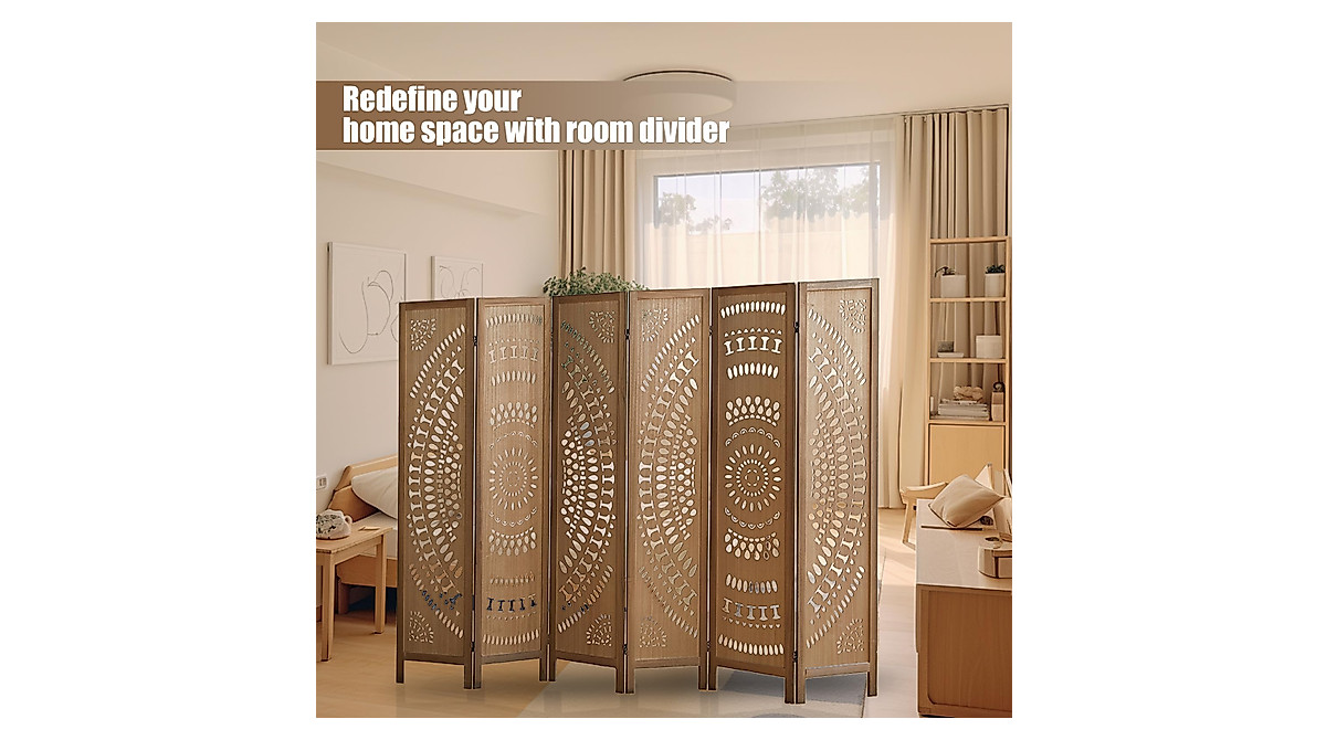 ALeesing 6 Panel Boho Room Divider - Stylish & Practical