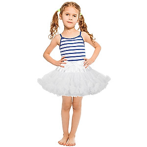Baby Girl's Tutu Petticoat Skirts,Fluffy Soft Infant Tulle Tutus Underskirt,Ballet Pettiskirt for Little Girl for Birthday Party (M, White, m)