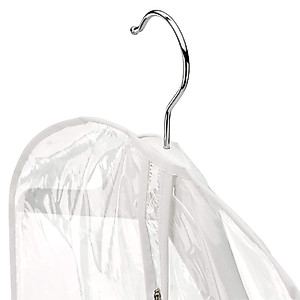 HANGERWORLD Pack of 6 Clear Garment Bags for Hanging Clothes - 40inch Suit Bag, Plastic PEVA, Showerproof, Clothes Dust Protector Cover