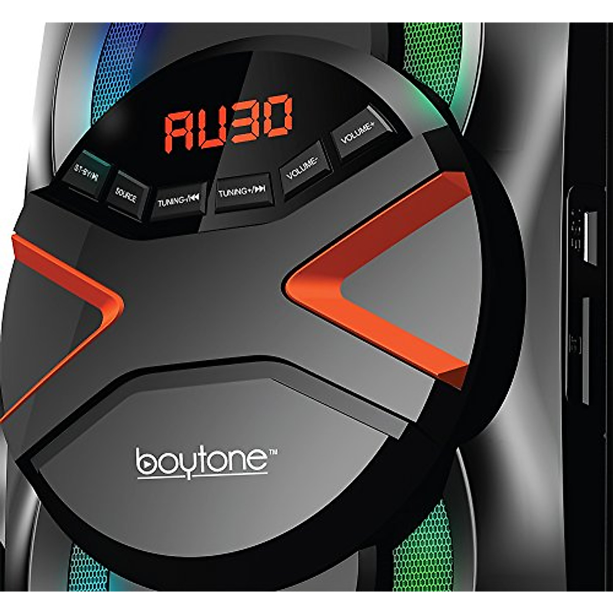 Boytone BT-326F, 2.1 Bluetooth Powerful Home Theater Speaker System, with FM Radio, SD USB Ports, Digital Playback, 40 Watts, Disco Lights, Full Function Remote Control, for Smartphone, Tablet., Black