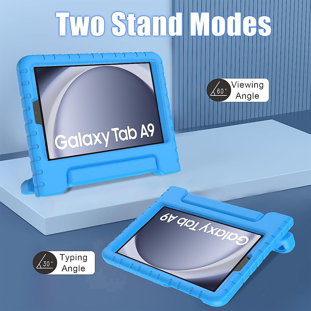 BMOUO Kids Case for Samsung Galaxy Tab A9 8.7 Inch 2023 (SM-X110/X115/X117) & Galaxy Tab A7 Lite 2021 - with Screen Protector, Shockproof Lightweight Samsung Galaxy Tab A9 Case/A7 Lite Case, Blue