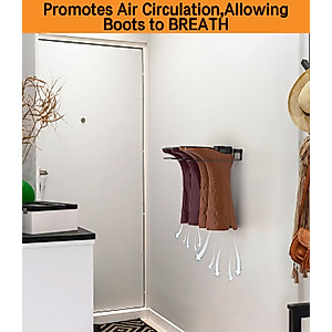 DegMongee Wader Hangers - 4 Pair Hanging Boot Rack - Great for Work Boots, Cowboy Boots, and Waders - Garage Shoe Storage - Shoe Organizer for Entryway