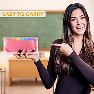 2 Pack 13-Pockets Expanding Accordion File Folder Mini Organizer Wallet for Storage Invoice/Receipt/Cards/Coupon/Tickets