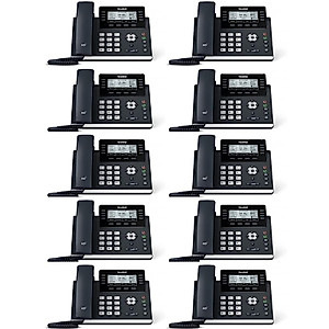 Yealink SIP-T43U IP Phone [10 Pack] 12 VoIP Accounts. 3.7-Inch Graphical Display. Dual USB 2.0, Dual-Port Gigabit Ethernet, 802.3af PoE, Power Adapter Not Included (SIP-T43U)