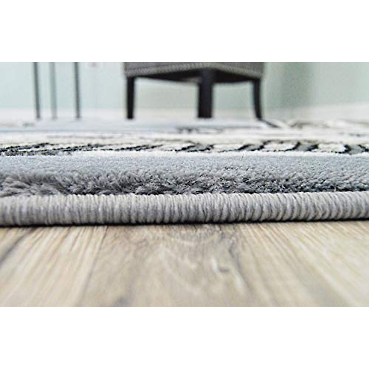 PlanetRugs Glamour Design 206 3D Hand Carved Traditional Rug Oriental Floral 7'9''x10'8'' Grey Beige