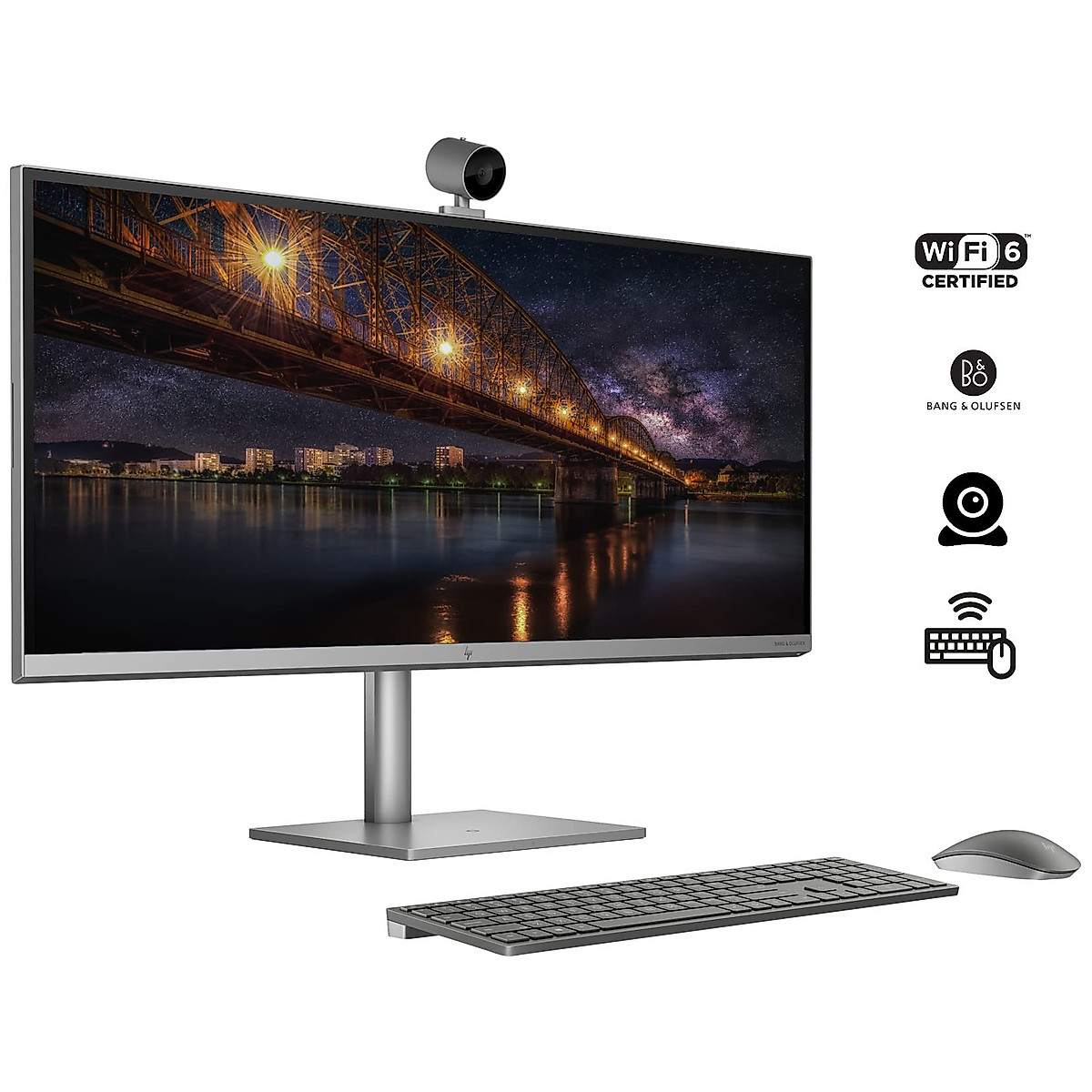 HP Envy All-in-One Desktop, 34" WUHD (5120 x 2160) 500nits Display, Intel Core i7-11700 Processor, NVIDIA GeForce GTX 1650, 16GB RAM, 512GB SSD, Webcam, Wireless Keyboard & Mouse, Windows 11 Home