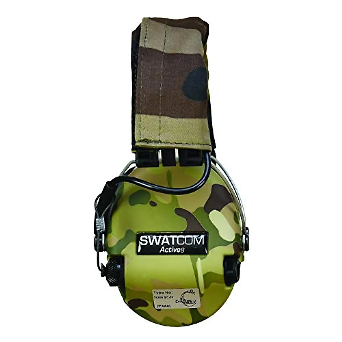 Swatcom Active8 Waterproof Military Spec Electronic Hearing Protection Headset - Headband (Carbon Fiber Cups - Black Leather Headband)