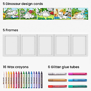 Arteza Kids Tempera Paint, Set of 16 Colors Coloring Puzzle Kit, Art Supplies for Painting, School Projects, and Crafting