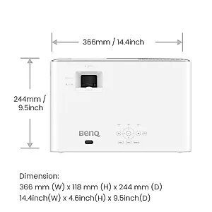 BenQ DLP HD Projector (HT2050) - 3D Home Theater Projector with All-Glass Cinema Grade Lens and RGBRGB Color Wheel,Silver/white