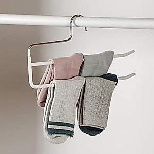 SHIMOYAMA Open-Ended Pants Hangers, 10 Pack, Space-Saving Double Rods Pant Hanger for Jeans, Trouses, Scarf